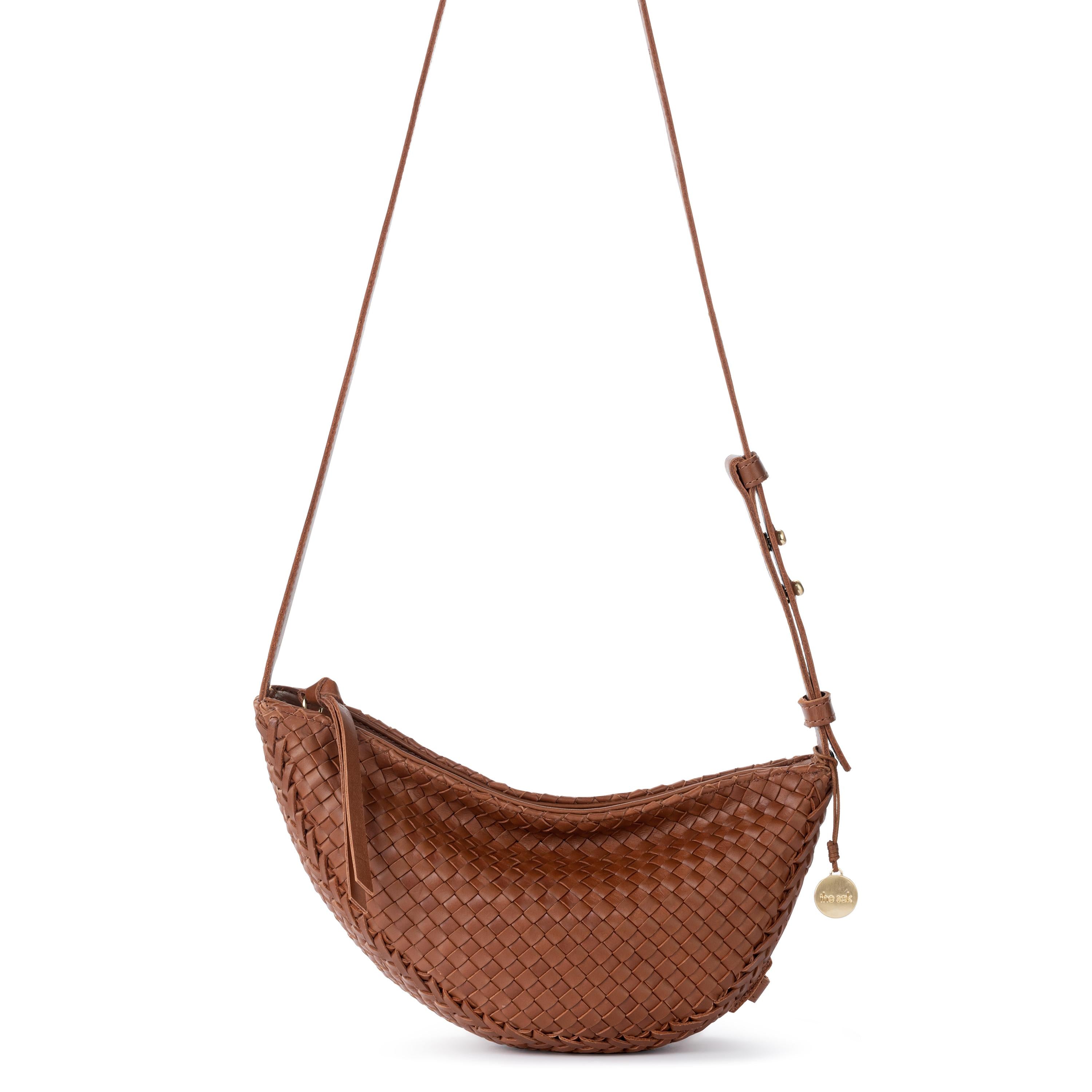 Tess Sling Bag in Woven Cognac Leather – The Sak